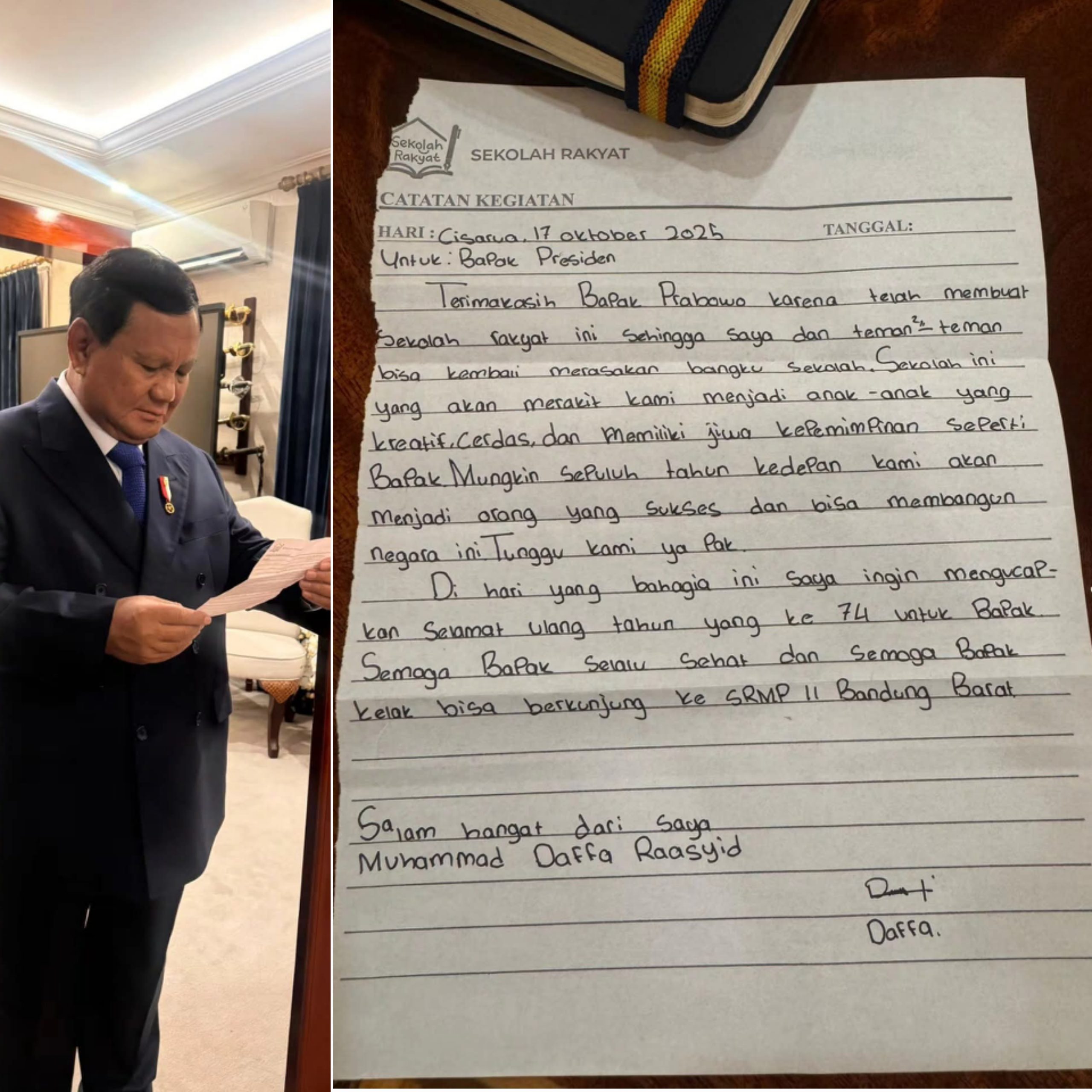 Sepucuk Surat Dari Daffa Untuk Presiden Prabowo - Kuytanda